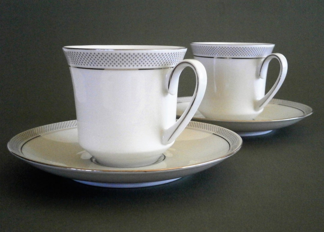 ESCHENBACH Bavaria Porcelain Set of Two Coffee/tea Cup and Saucers ...