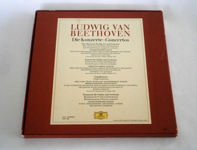 Beethoven Edition Die Konzerte / Concertos Vinyl LP Box Set of - Etsy
