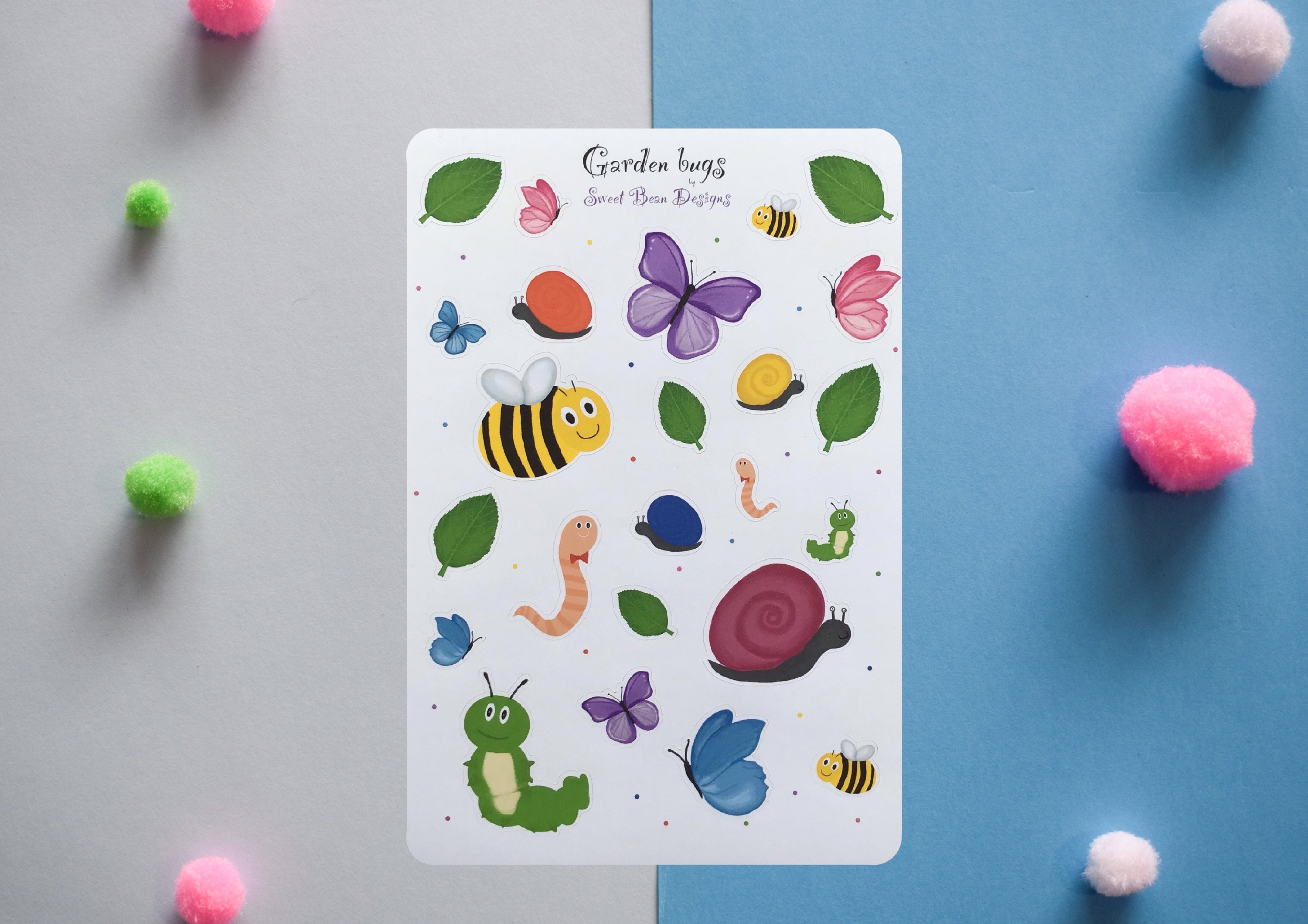 Cute Garden Bugs Sticker Sheet - Etsy
