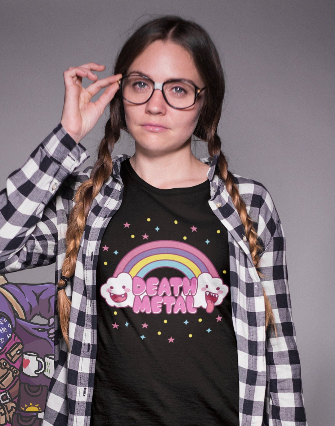 DEATH METAL Kawaii T-shirt, Cute Metal Band Gift, Grunge Heavy Metal ...