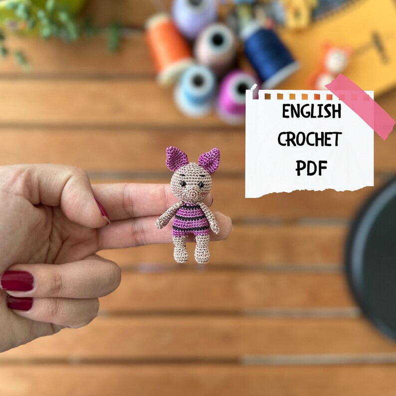 Crochet Piglet Pattern DIY Amigurumi Tutorial Crochet Keychain ...
