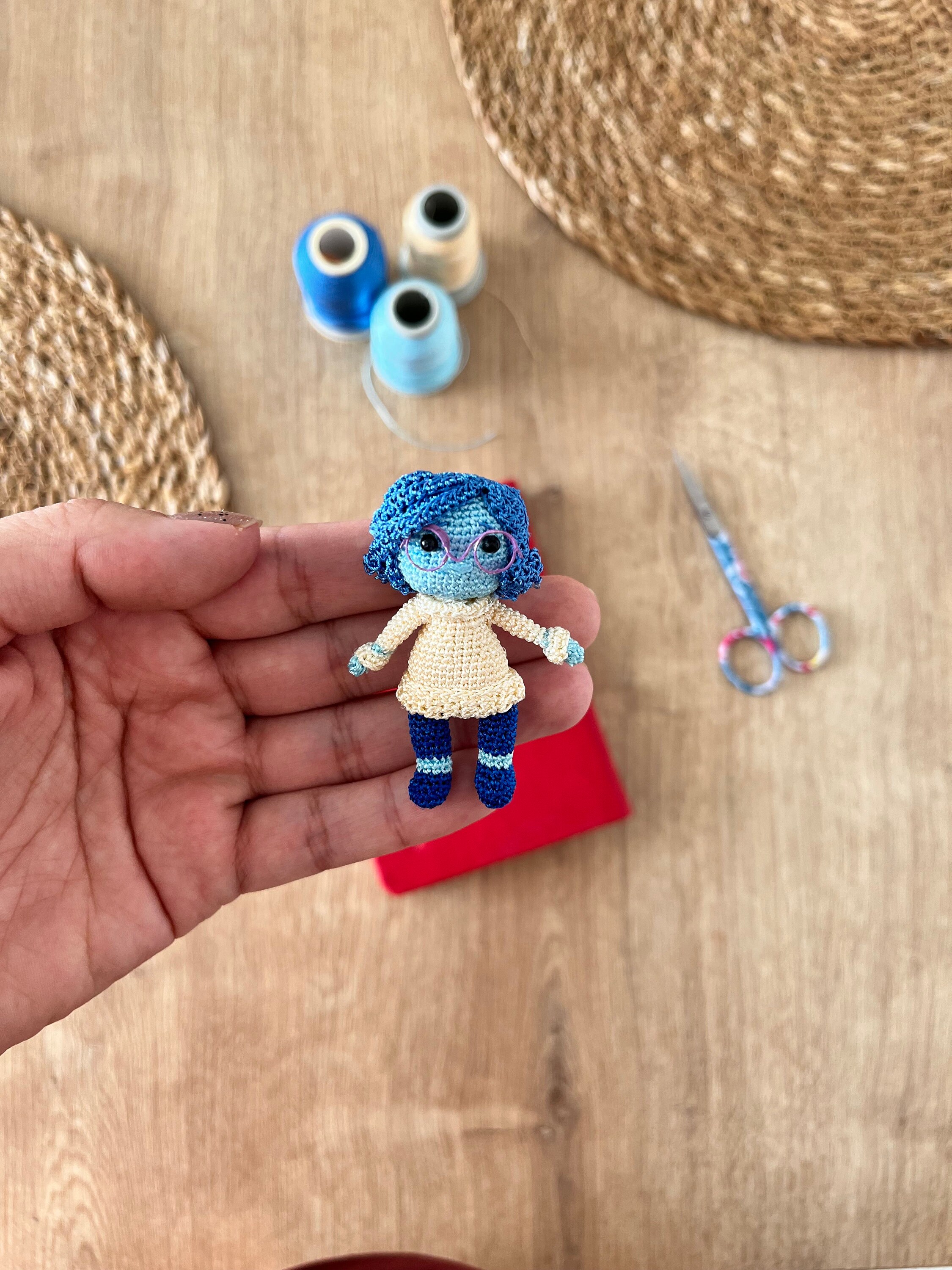 Tiny Sadness Amigurumi Crochet Pattern – Blue Emotions Inspired Mini Doll PDF Pattern – Inside ...