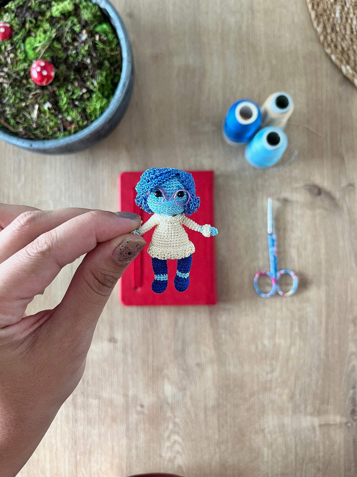 Tiny Sadness Amigurumi Crochet Pattern – Blue Emotions Inspired Mini ...