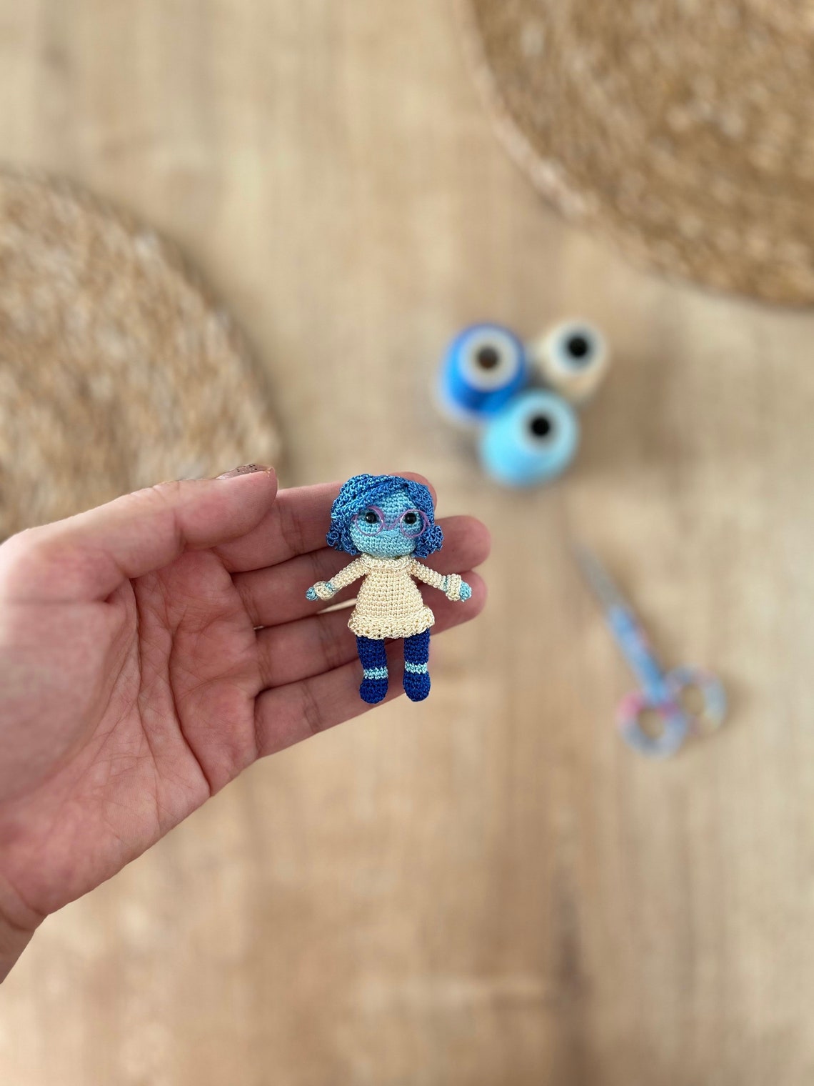 Tiny Sadness Amigurumi Crochet Pattern – Blue Emotions Inspired Mini ...