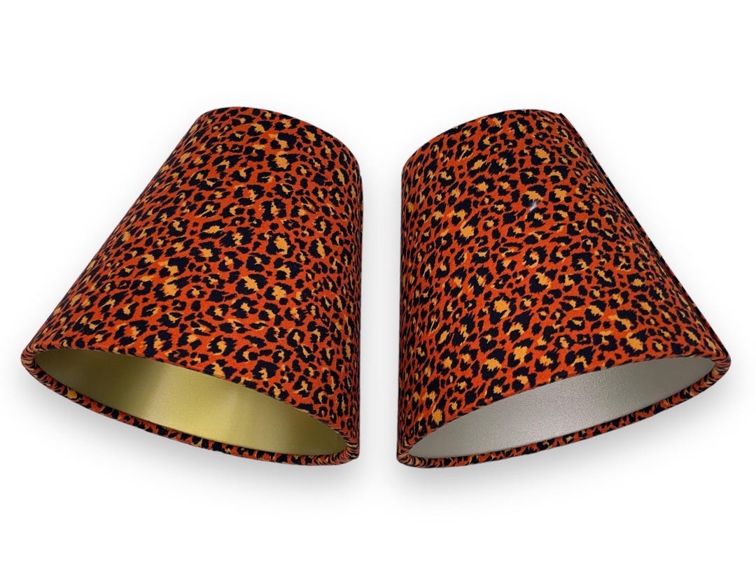 Vibrant Leopard Print Candle Clip Lampshade, Animal Print Small Tapered ...