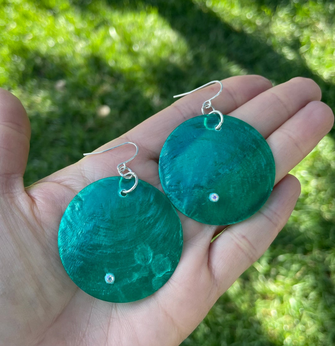 Taos Mountain Green Capiz Shell Earrings - Etsy