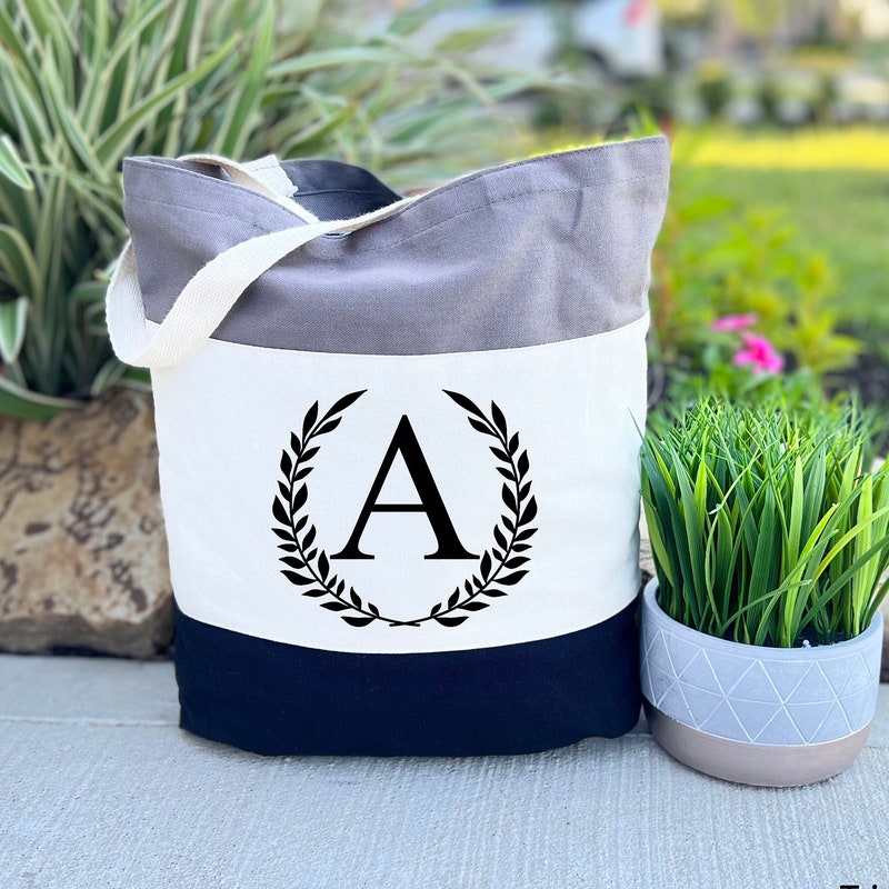 Initial Tote Bag - Etsy