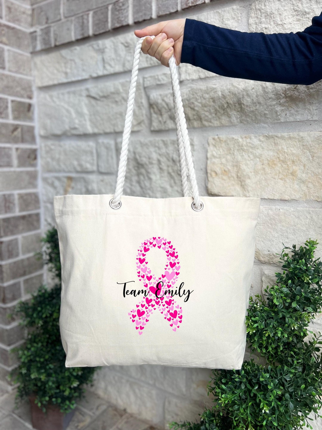 Personalized Cancer Team Tote Bag, Cancer Support Team Gift, Breast ...