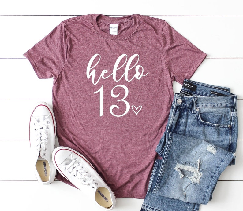 13th Birthday Gift Birthday Shirts Hello 13 Shirt B-day - Etsy