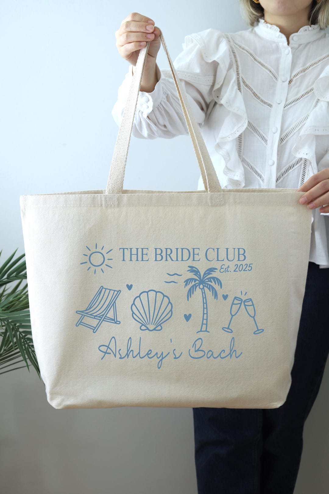 The Bride Club Tote Bag, Custom Beach Bachelorette Tote Bag, Beach ...