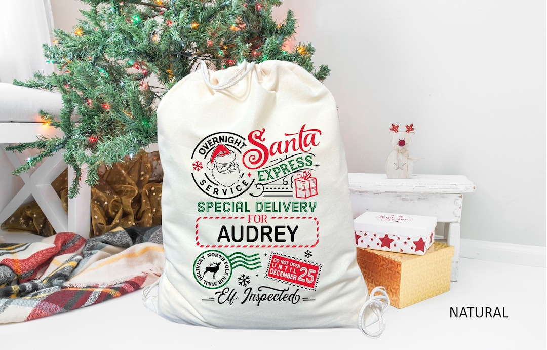 Christmas Santa Express Special Delivery Sack, Personalized Santa Sack ...