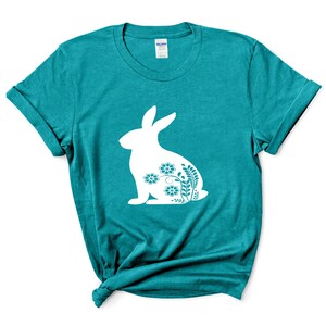 Floral Rabbit Shirt Bunny Shirt Easter Shirt Nature Lover | Etsy