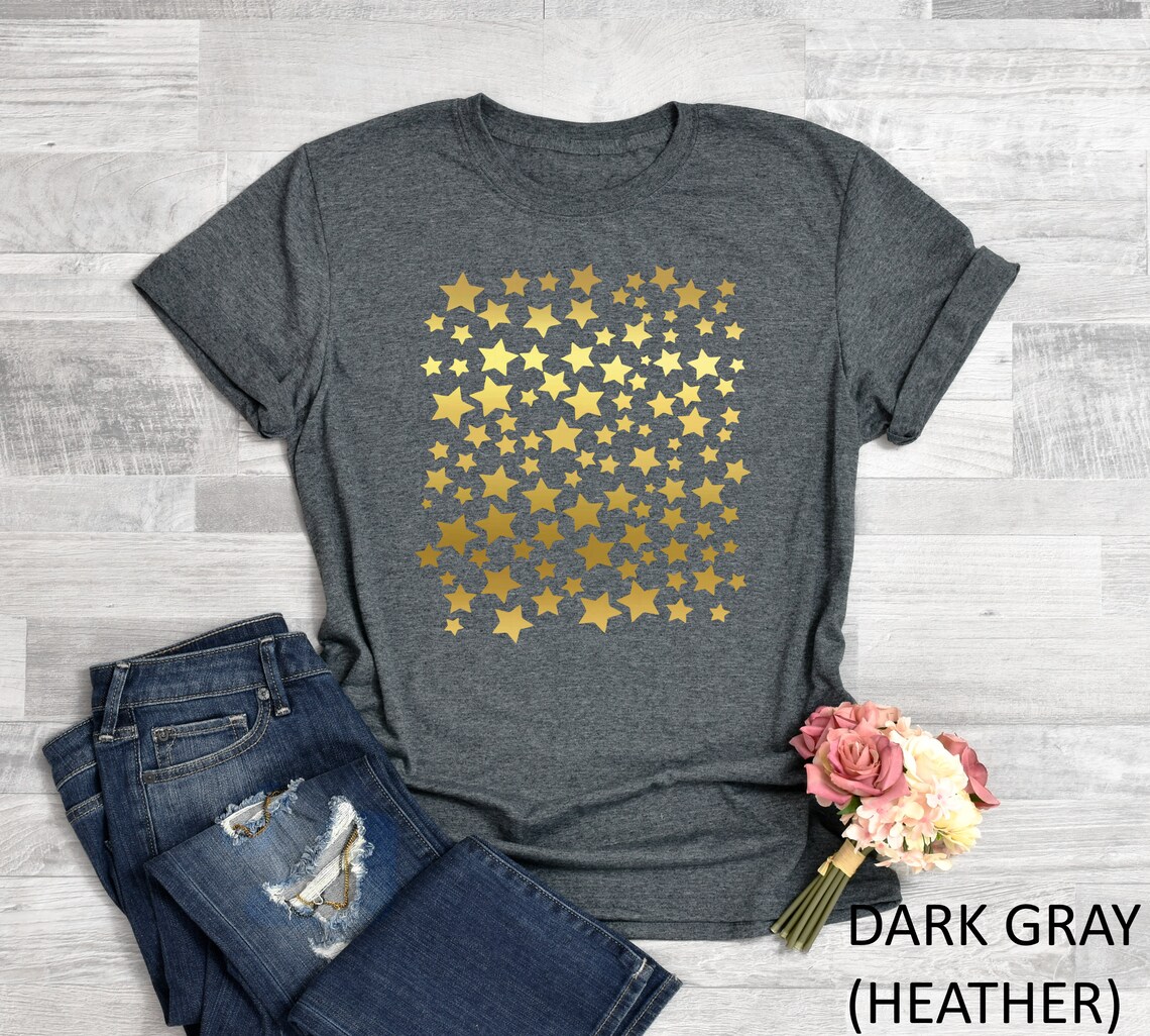Star Shirt, Gold Stars Shirt, Star Shirt, Star Tee Shirt, Small Star T ...