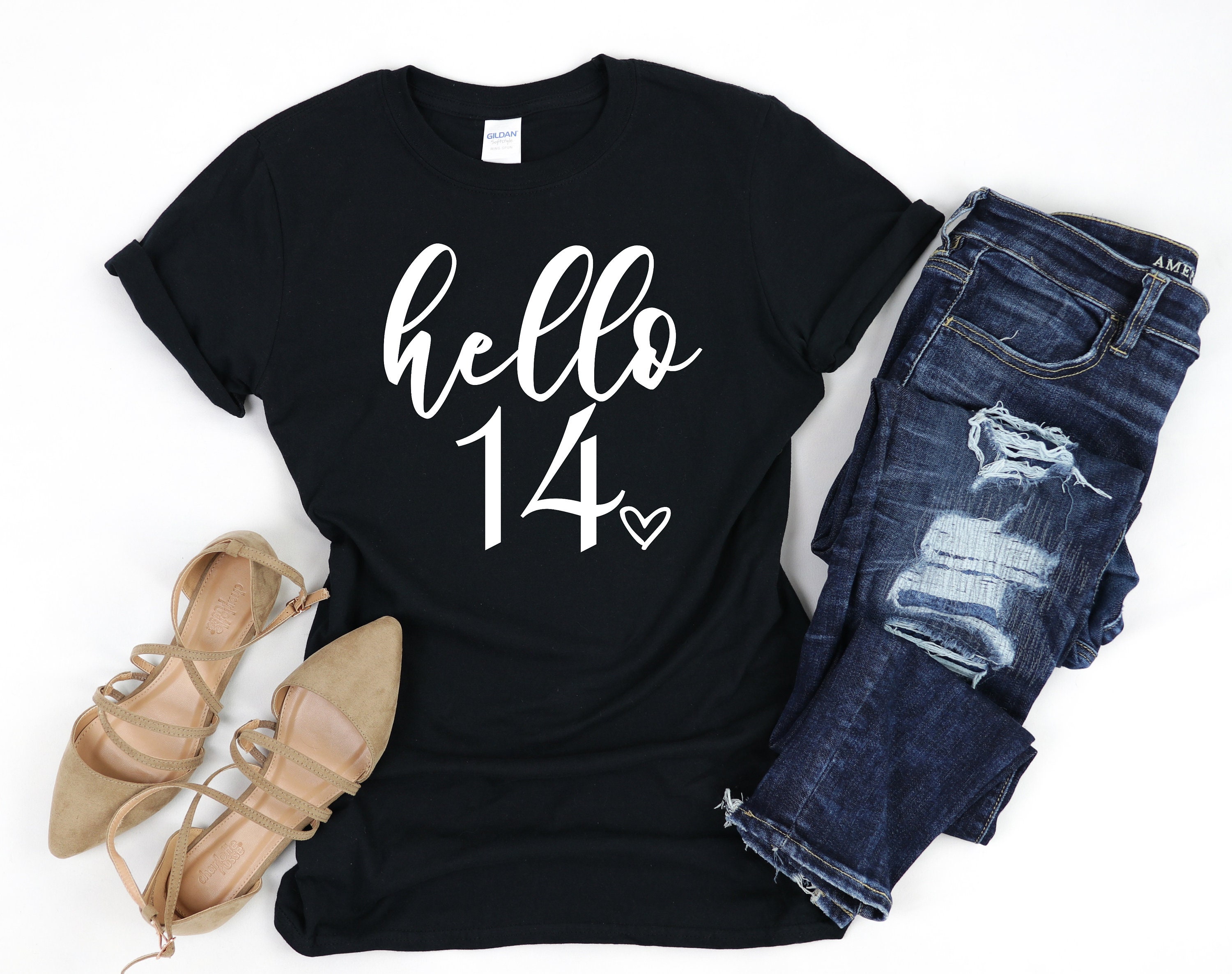 Birthday Shirts Hello 14 Shirt B-day Shirt 14th Birthday | Etsy