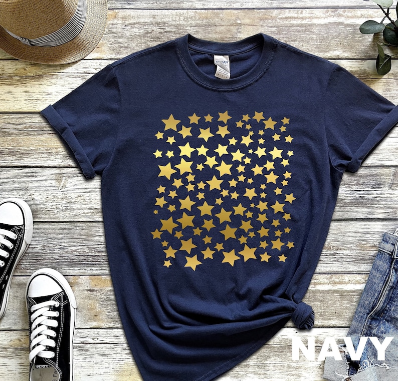 Star Shirt, Gold Stars Shirt, Star Shirt, Star Tee Shirt, Small Star T ...