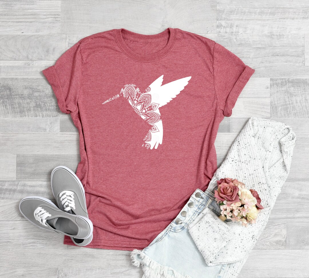 Hummingbird Shirt, Floral Hummingbird Shirt, Bird Lover, Bird Lover ...