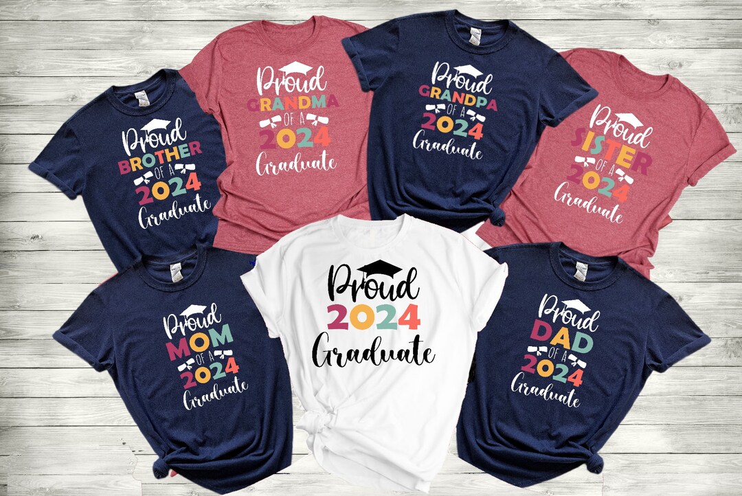 Personalized Graduation Family Shirts, Graduation Family Matching 2024 Shirt, Custom Proud of A ...