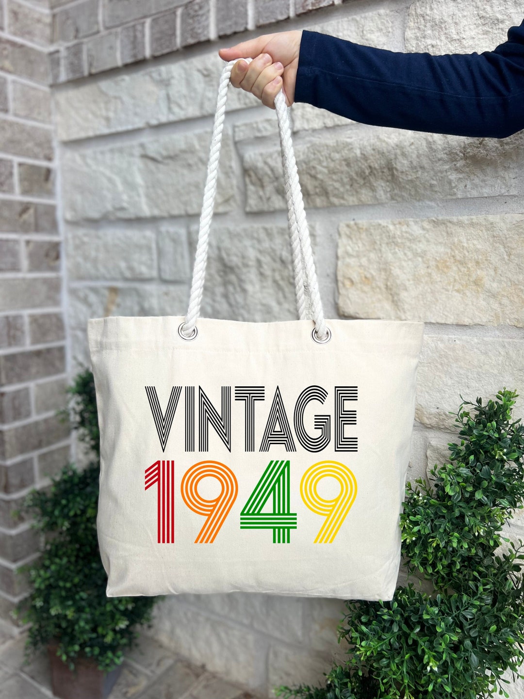 Vintage 1949 Retro Tote Bag, 75th Birthday Gift, 75th Birthday Tote Bag ...