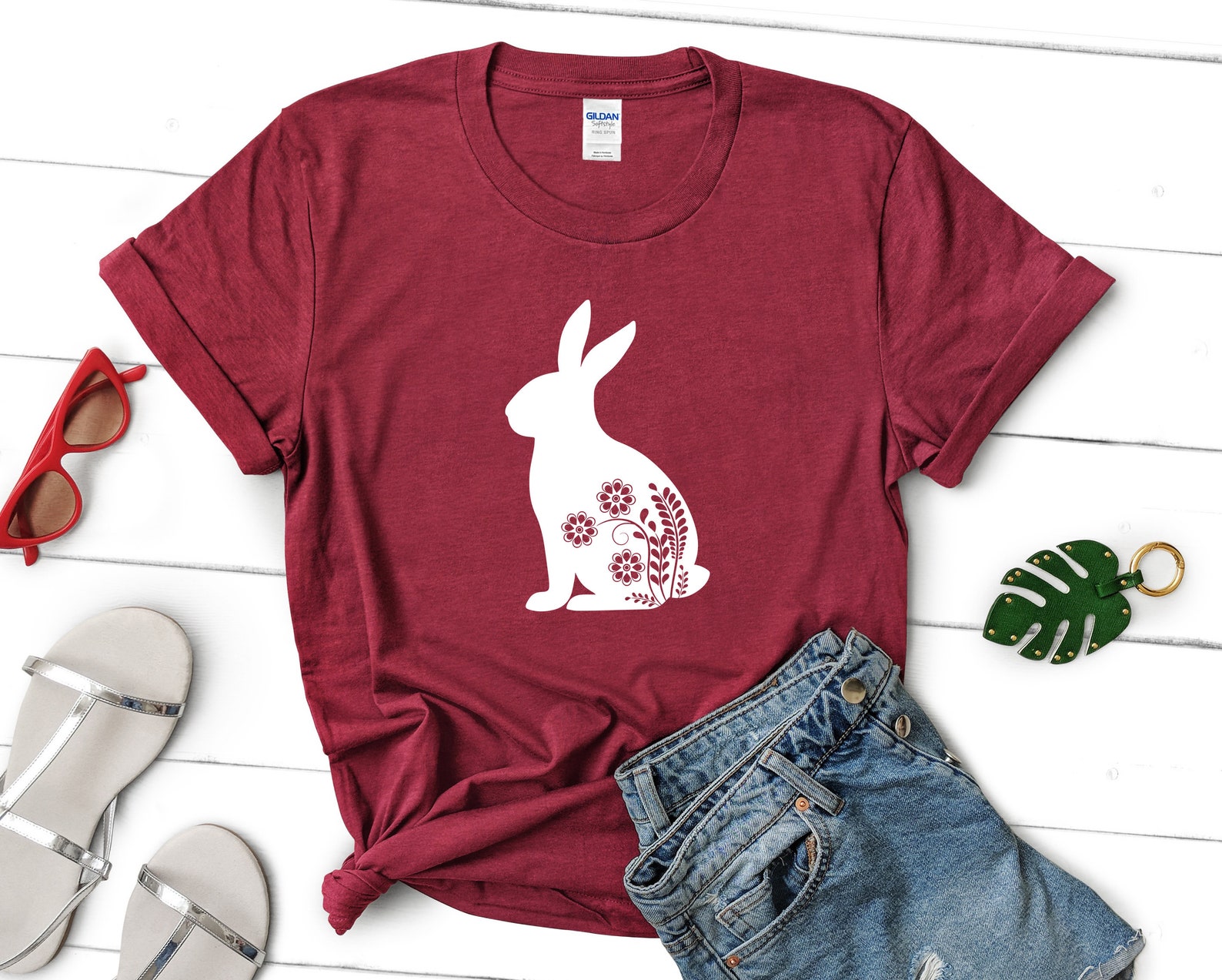 Floral Rabbit Shirt Bunny Shirt Easter Shirt Nature Lover - Etsy