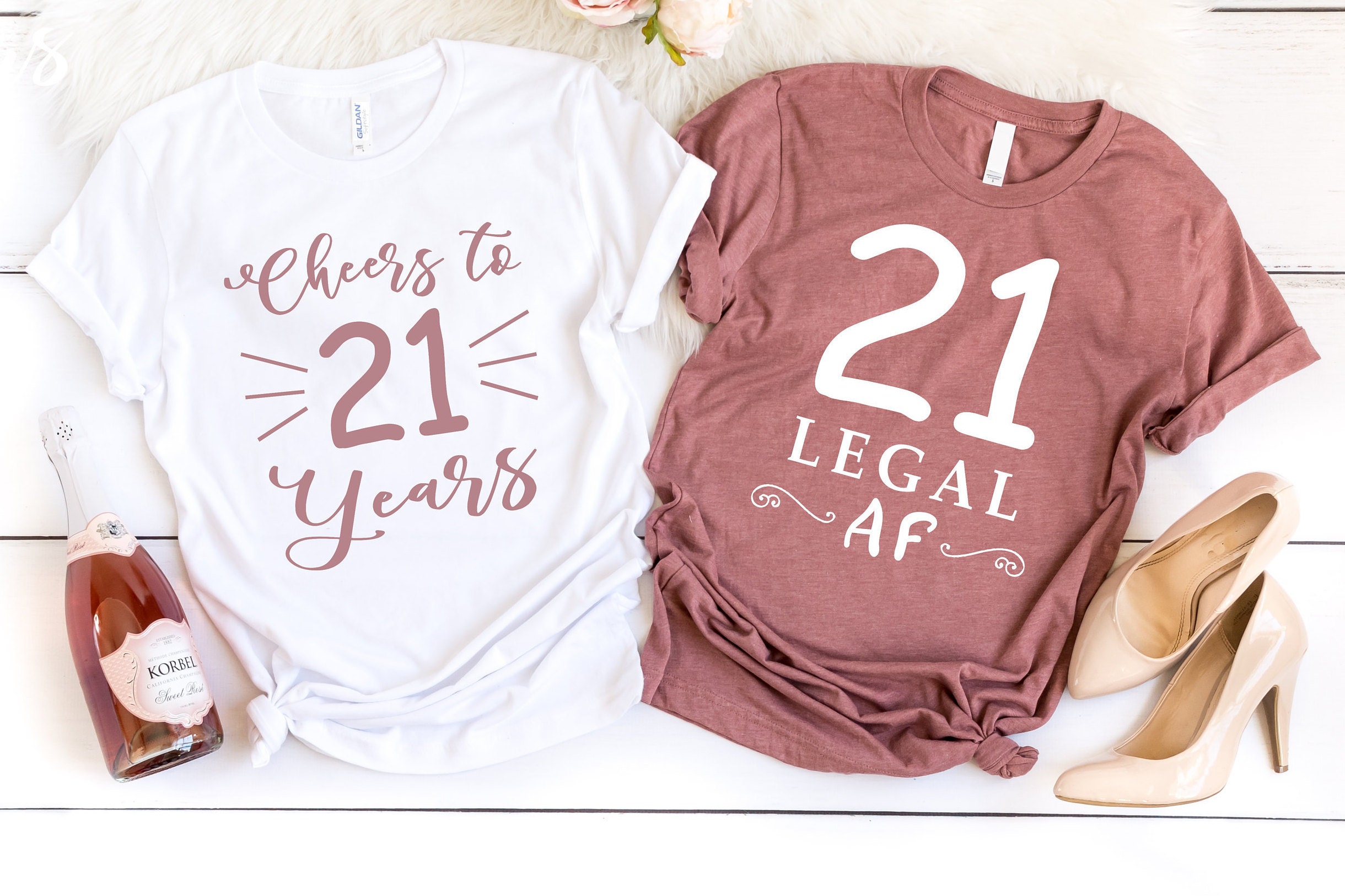 21st Birthday Shirt, Birthday Party Tee, 21th Birthday T-shirt for Her ...