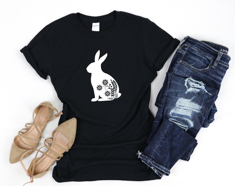 Floral Rabbit Shirt Bunny Shirt Easter Shirt Nature Lover - Etsy