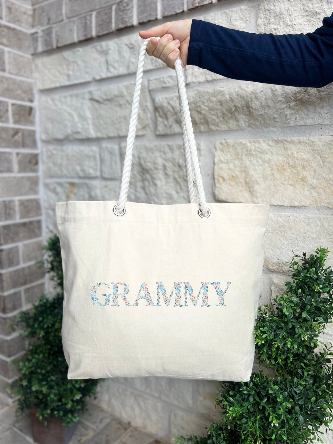 Grammy Tote Bag, Grammy Floral Tote Bag, Mothers Day Gift Tote Bag ...