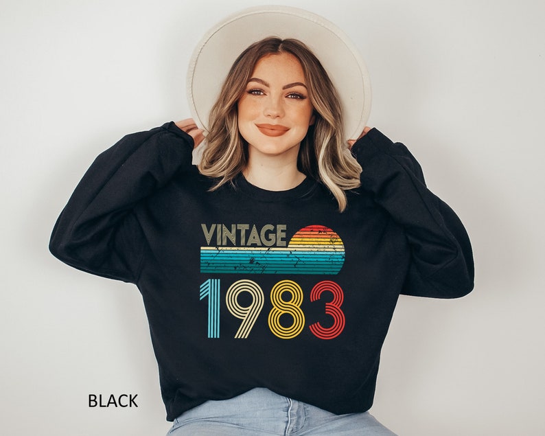 Vintage 1983 Retro Sweatshirt, 40th Birthday Sweatshirt, 40th Birthday ...