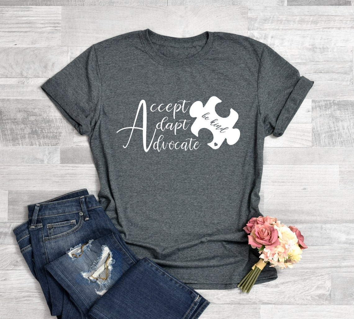 Autism Shirt, Accept Adapt Advocate Shirt, Awareness Shirt, Special ...