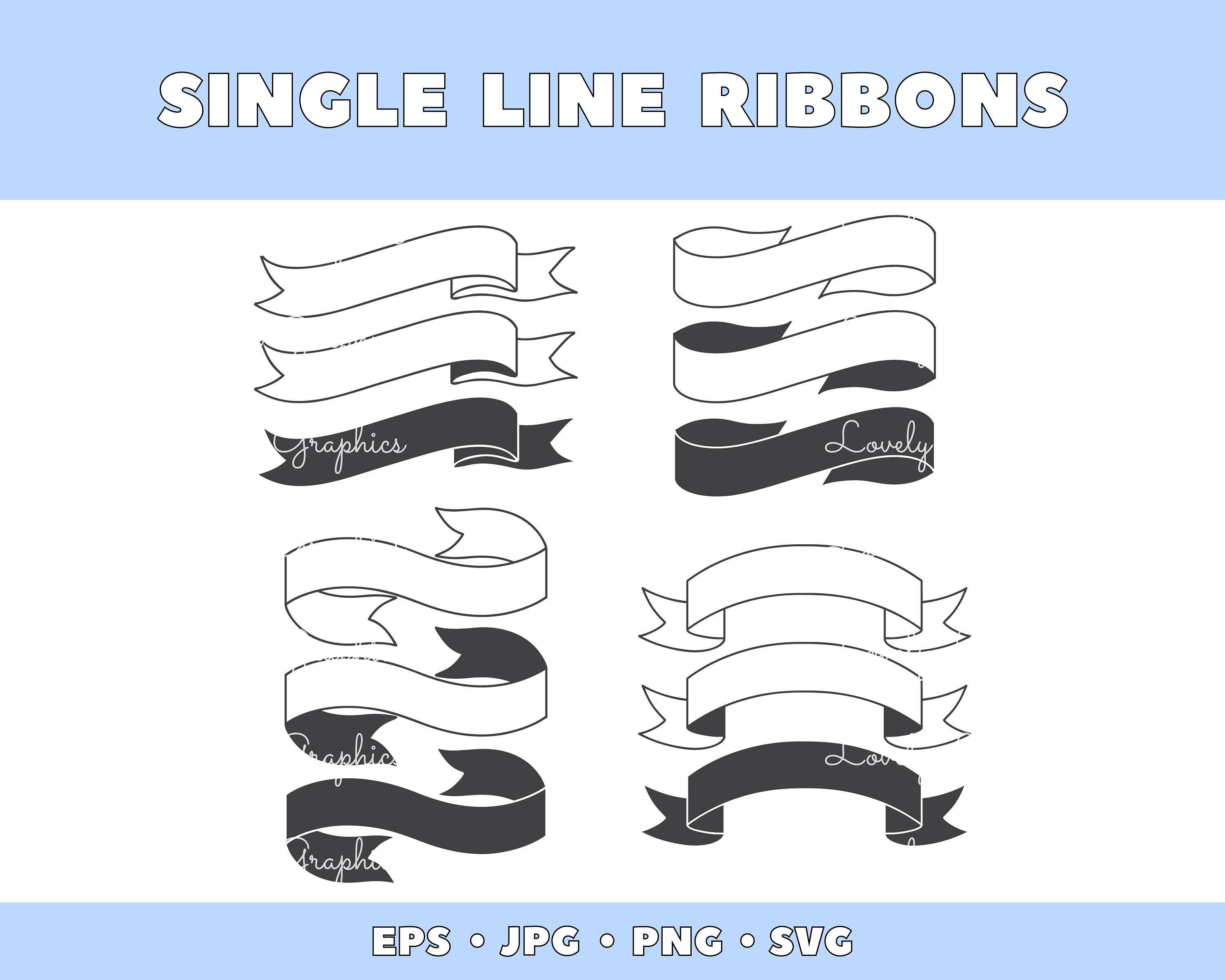 Wavy Ribbon Design Elements, Ribbon Graphics, Multiple Line Ribbons ...