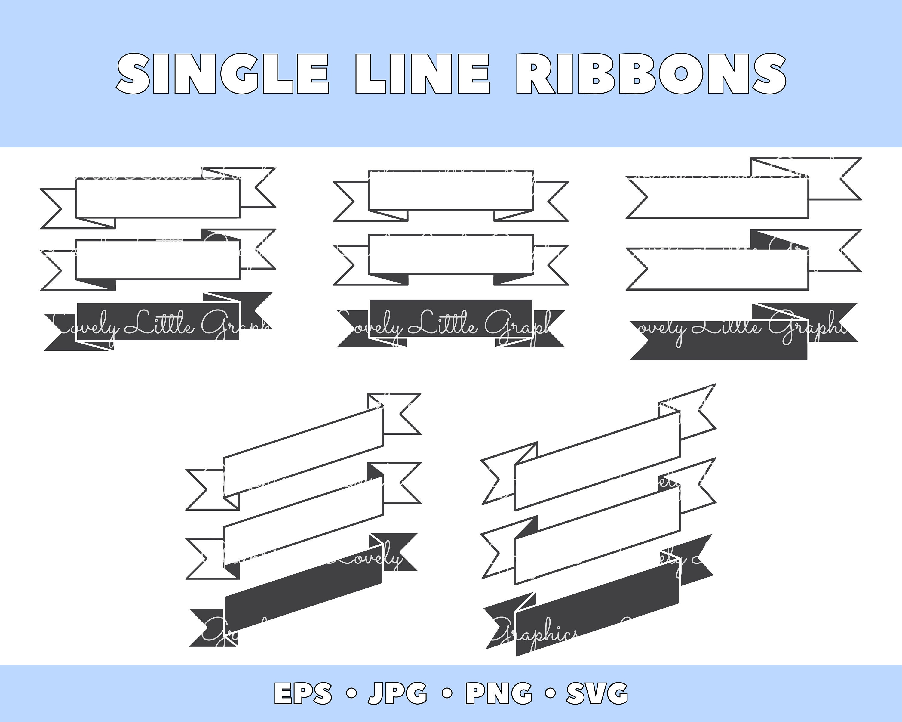 Straight Ribbon Design Elements, Ribbon Graphics, Multiple Line Ribbons ...