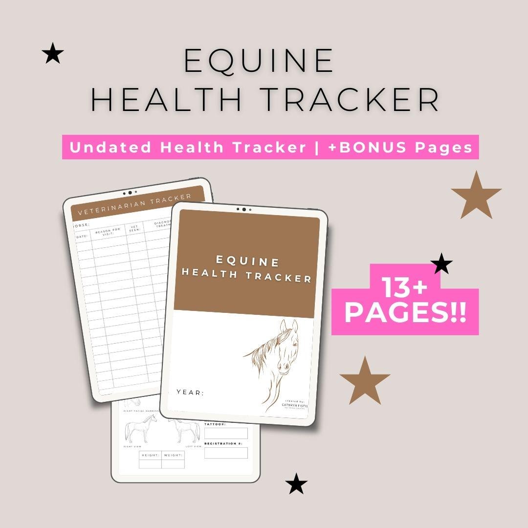 Equine Health Tracker & Records, Neutral Color, Digital Download ...