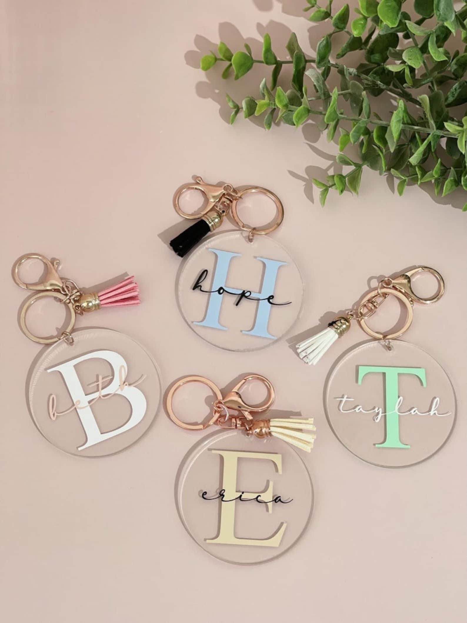 Personalized Keychain / Letter Name Custom Keyring / Personalized ...