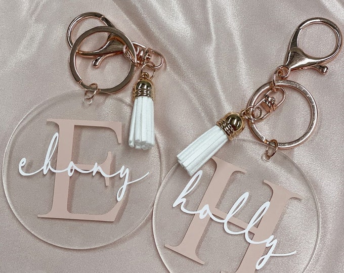 Personalized Keychain / Letter Name Custom Keyring / Personalized ...