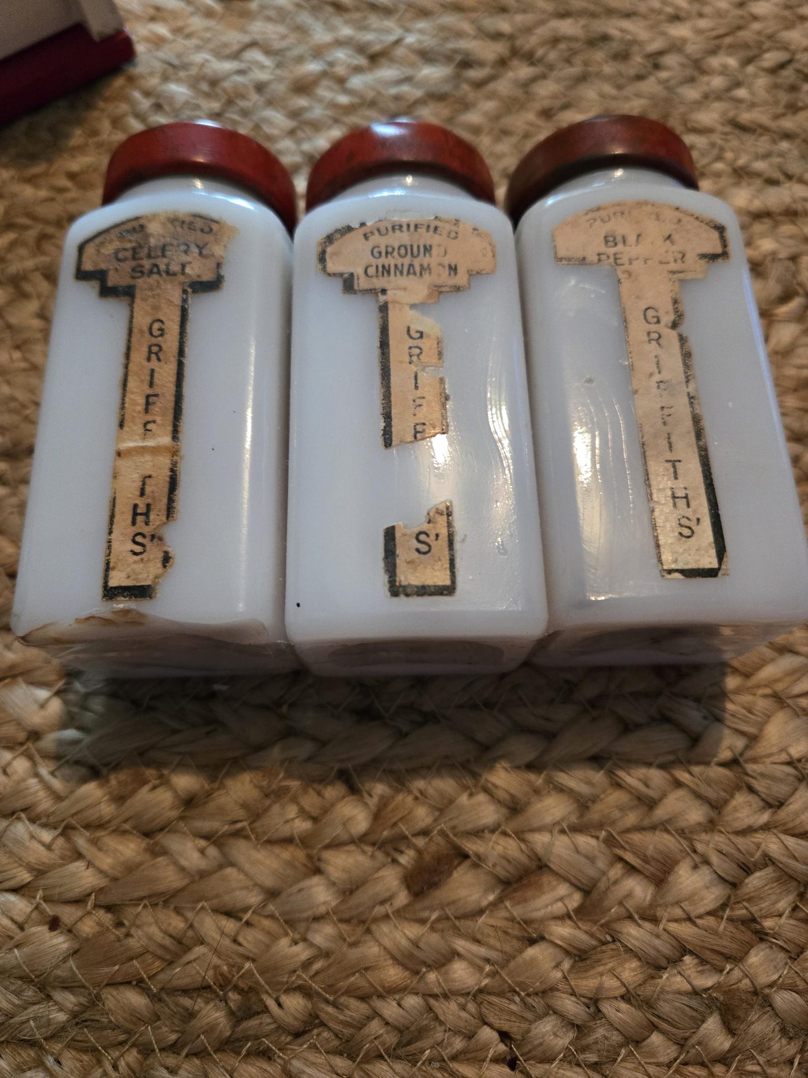 Red and White Universal Spice Cabinet and Three Glass Spice Jars - Etsy