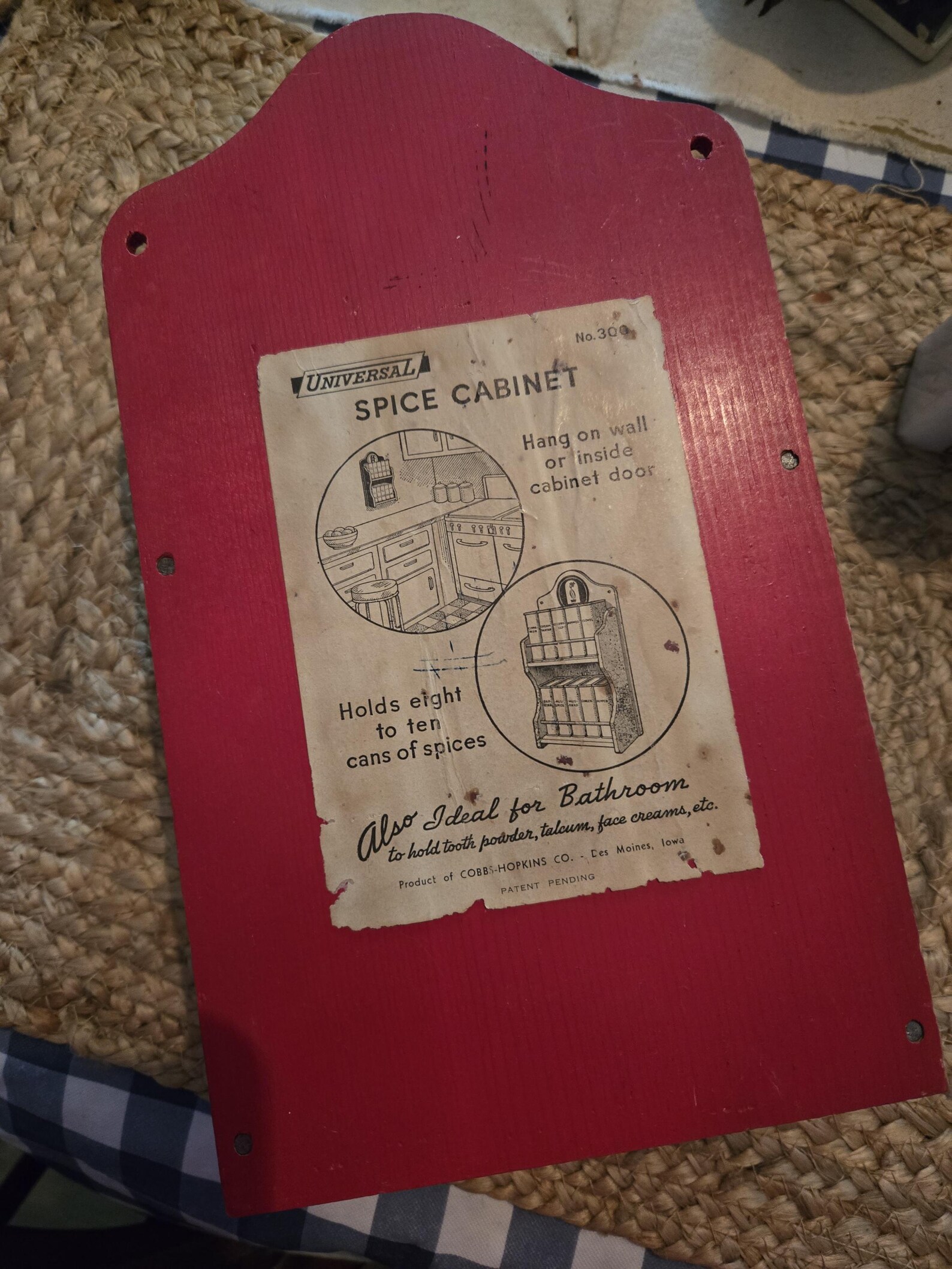 Red and White Universal Spice Cabinet and Three Glass Spice Jars - Etsy