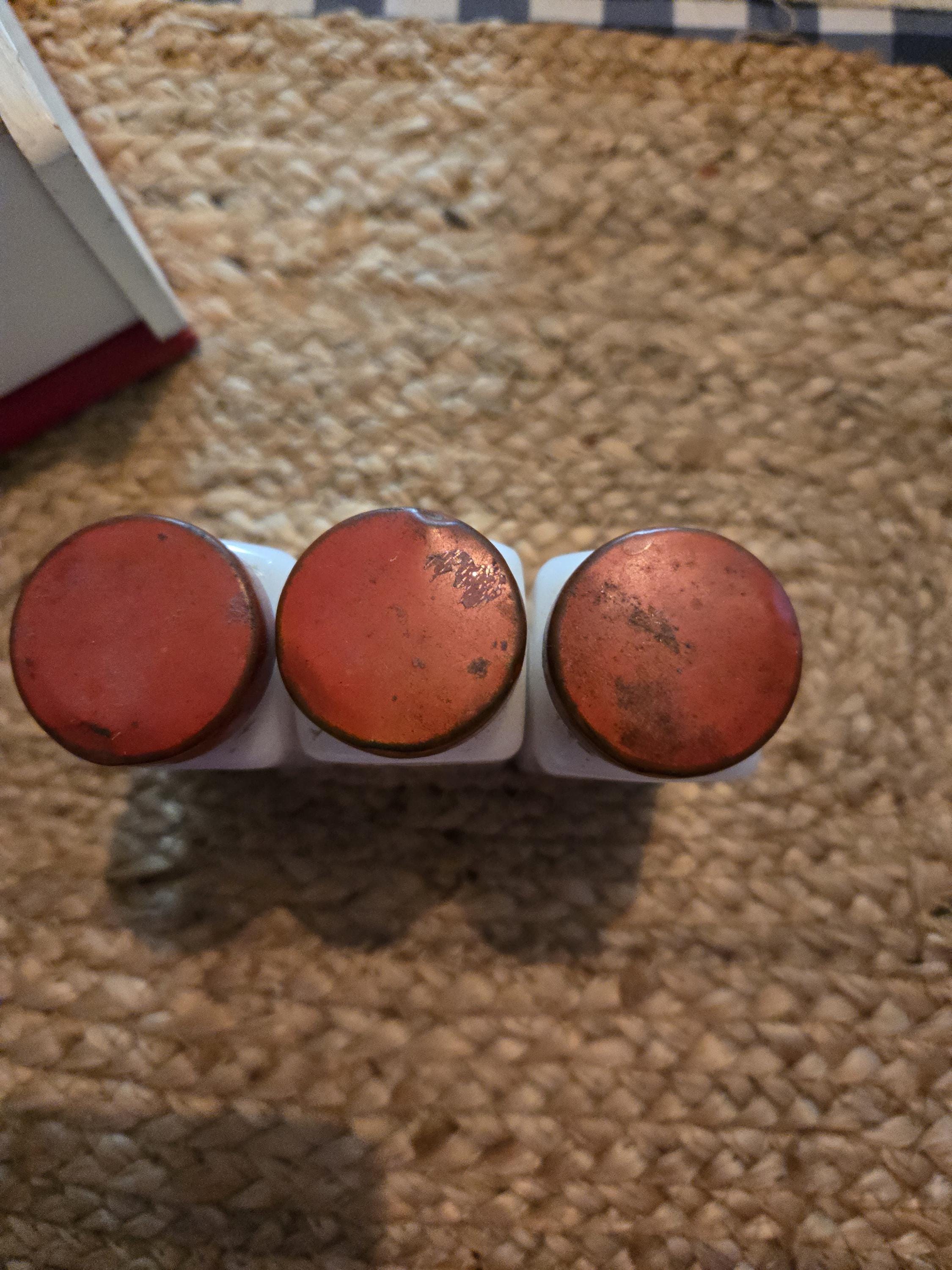 Red and White Universal Spice Cabinet and Three Glass Spice Jars - Etsy