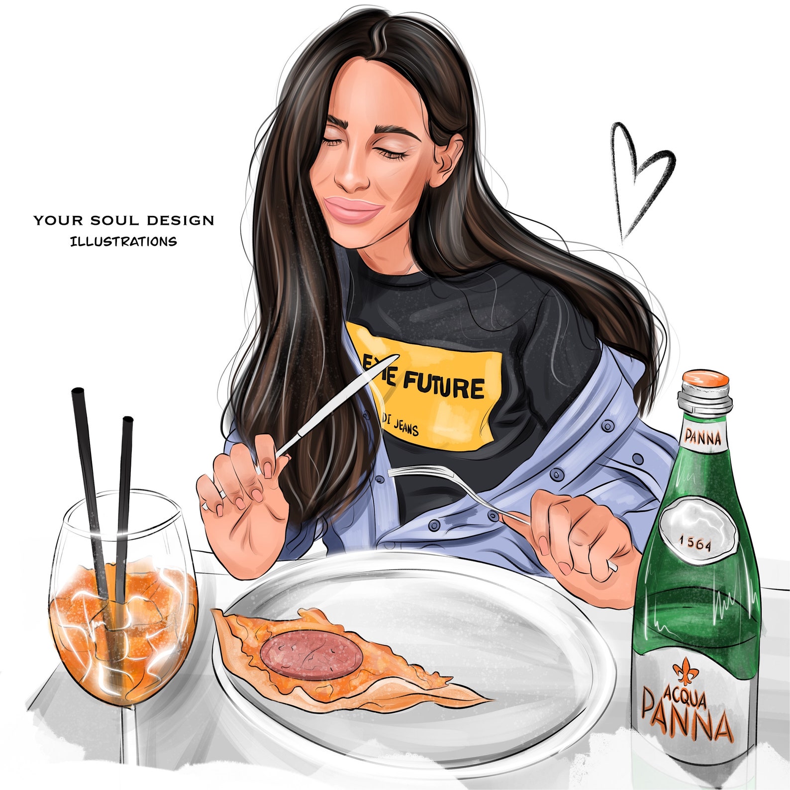 Portrait Cartoon Painting Custom Illustration From Photo | Etsy