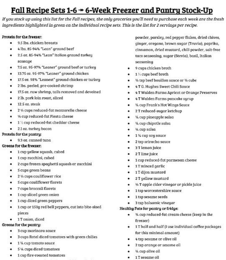 DIGITAL ~ FALL #1 Optavia Lean and Greens Fall Recipe Volume 1 ~ (*with ...