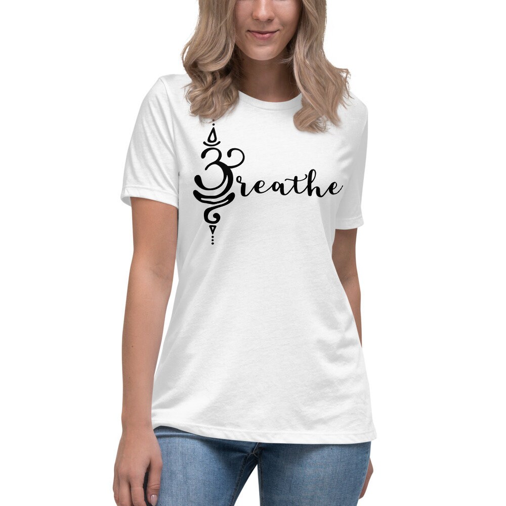 Breathe Relax T-shirt, Yoga & Meditation Women's T-shirt, Sanskrit ...