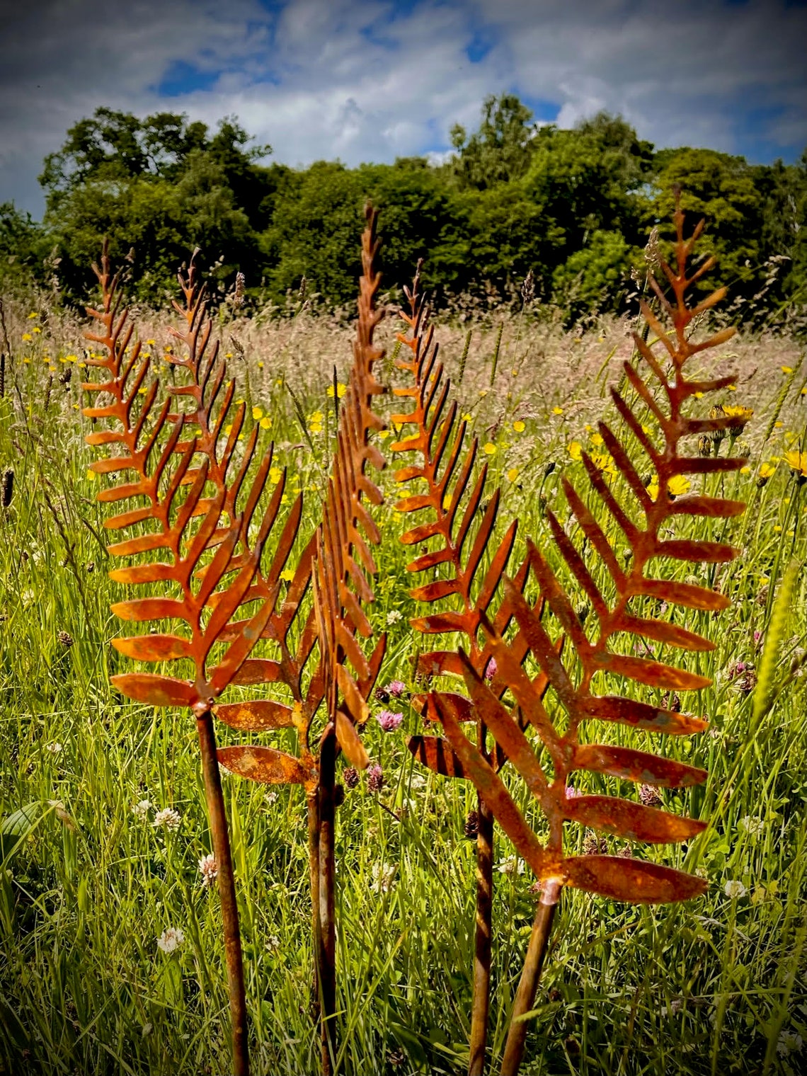 Fern Leaves Tree Rustic Rusty Garden Art Yard Art Present Gift - Etsy