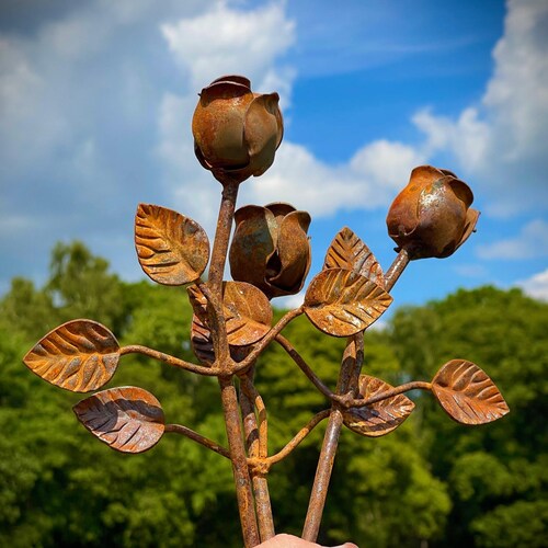 Rose Roses Flower Valentine Rustic Rusty Love Garden Art Yard - Etsy
