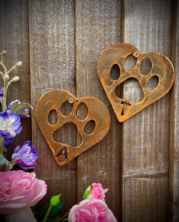 Personalised Paw Print Dog Cat Memorial Letter Name Garden Art Yard Art Present Gift Idea Etsy