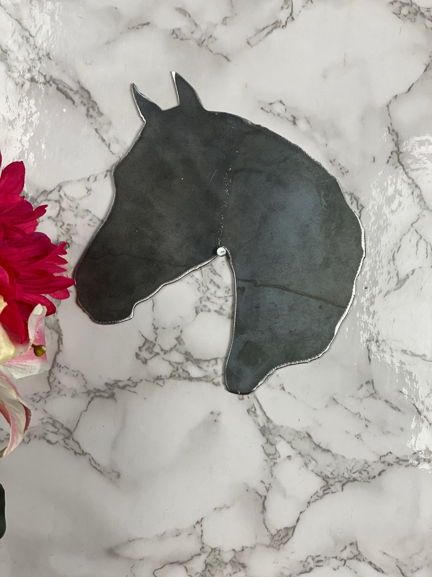 Horse Head Wall Art Metal Sign Brushed Steel Home Wall Hanging Present ...