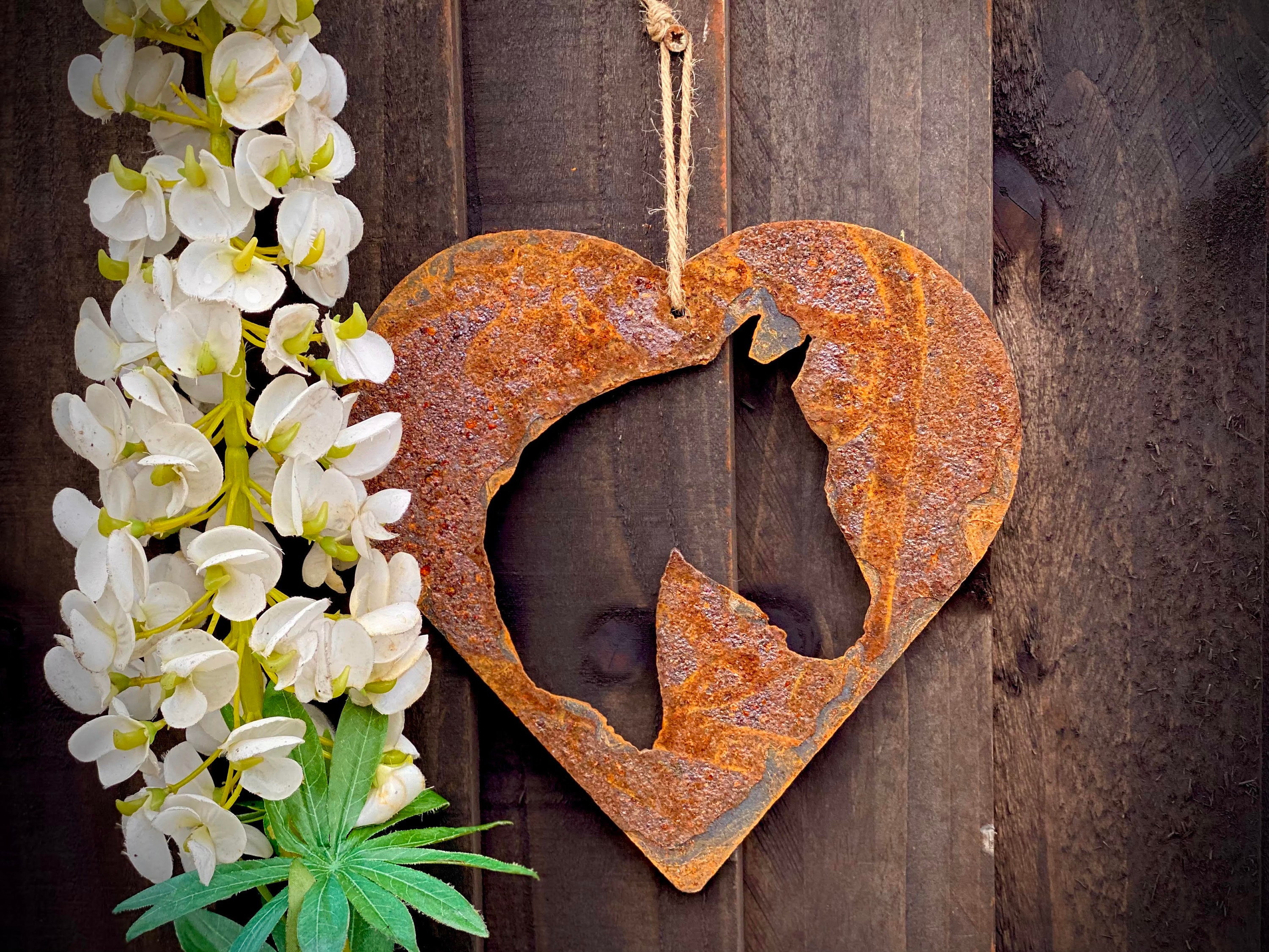 Love Heart Horse Pony Equestrian Equine Pet Memorial Rustic Rusty Art ...