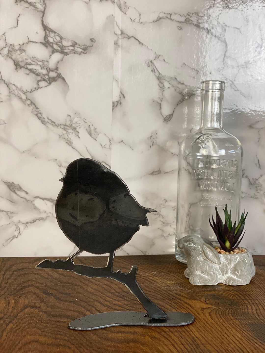 Robin Little Bird Wildlife Brushed Steel Home Interior Design Present ...