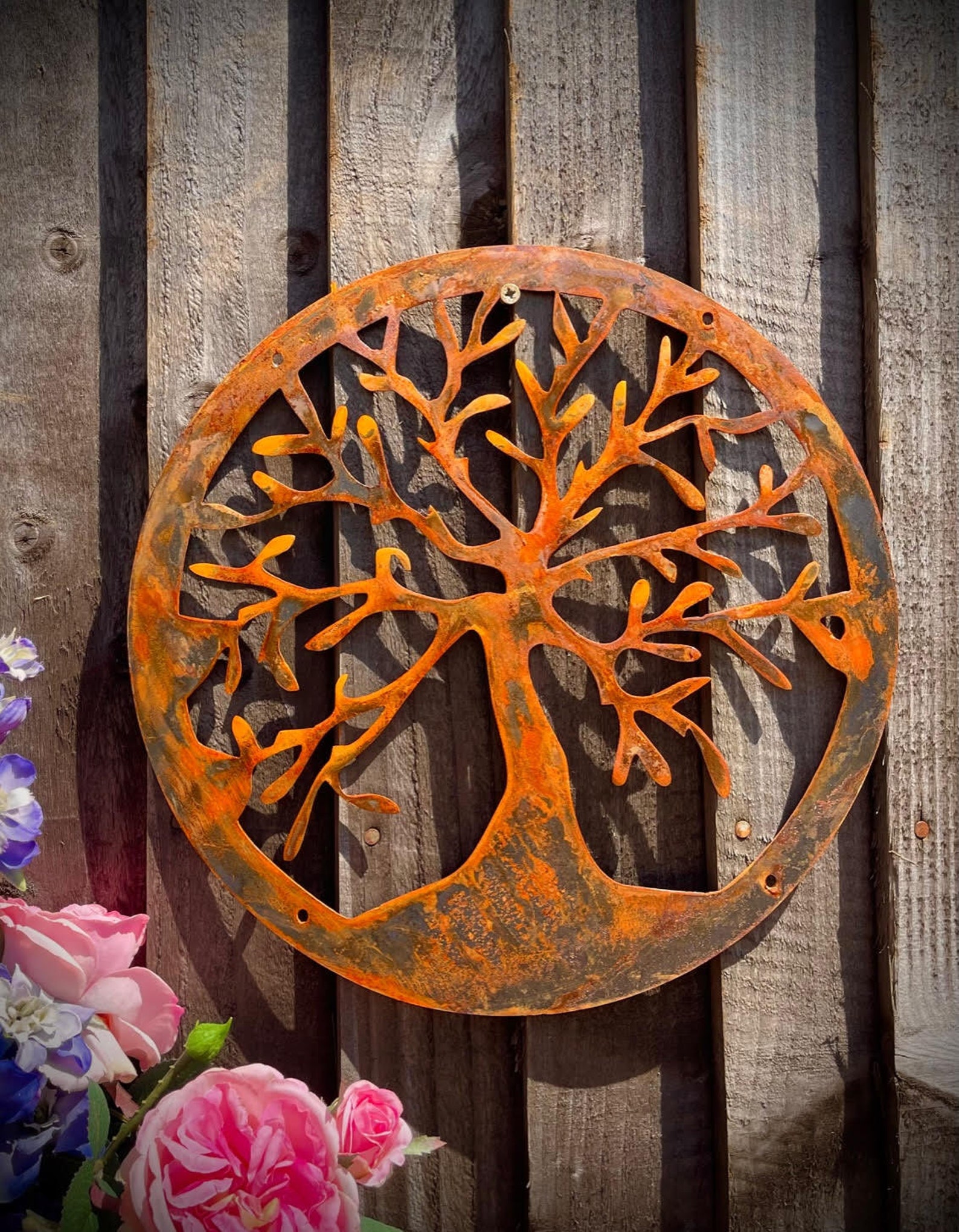 Tree of Life Sign Rustic Rusty Garden Art Yard Art Present Gift Idea - Etsy