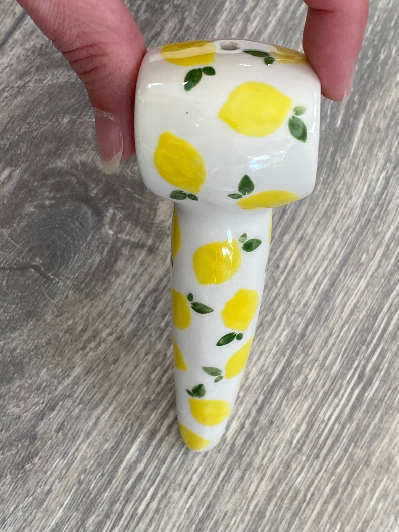Ceramic Pot Pipe W/ Citrus Lemon Design - Etsy