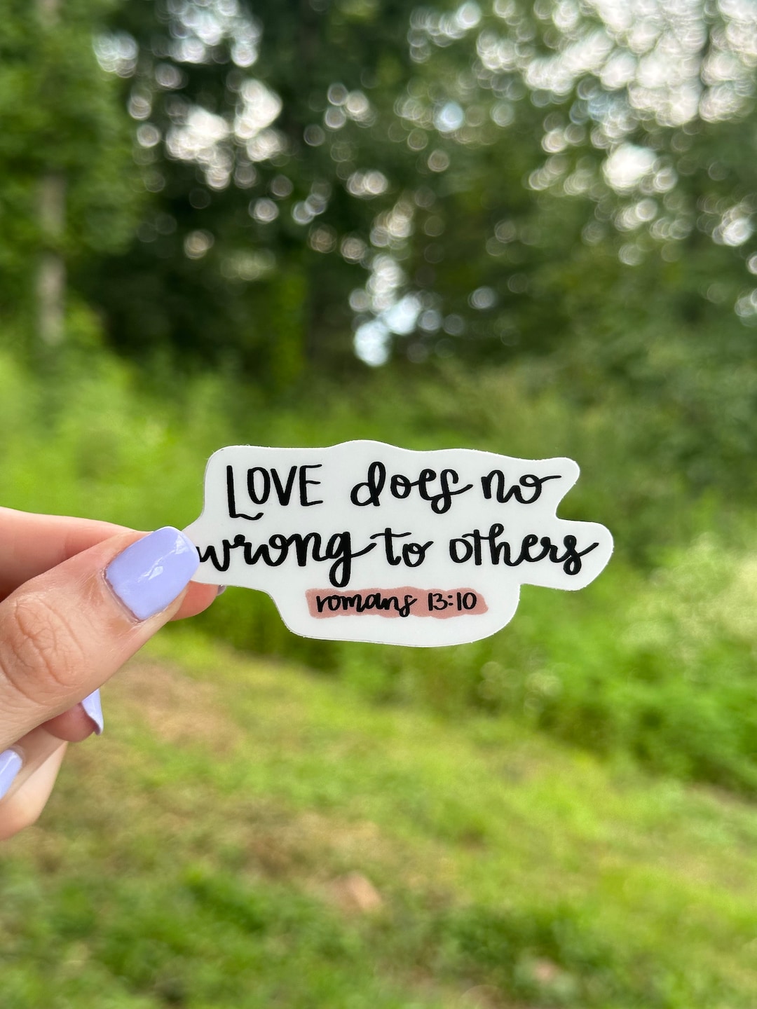 Romans 13:10 Vinyl Sticker | Bible Verse Sticker | Waterproof ...