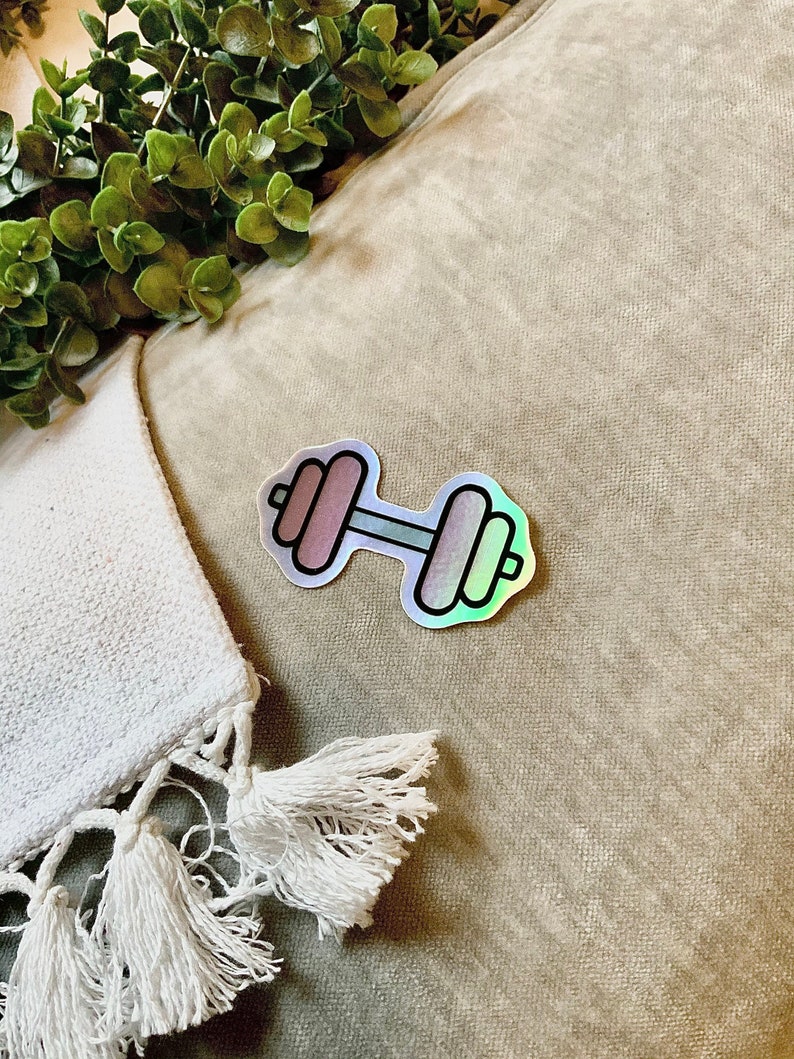 Holographic Dumbbell Vinyl Sticker Waterproof & Weatherproof - Etsy
