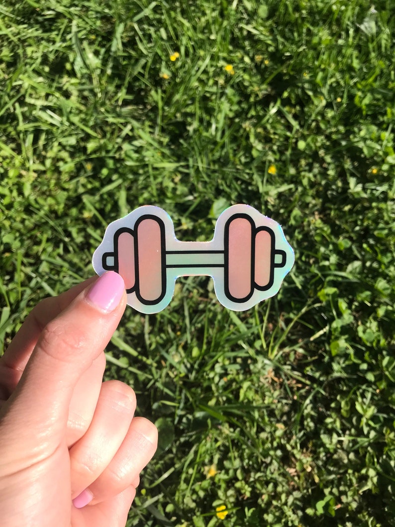 Holographic Dumbbell Vinyl Sticker Waterproof & Weatherproof - Etsy